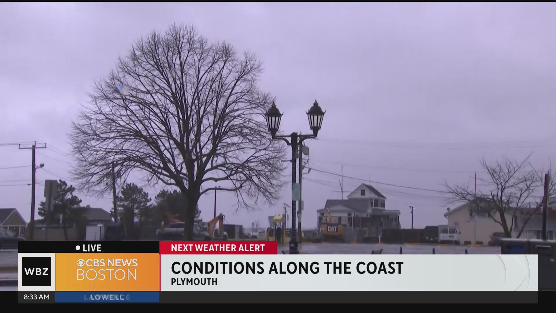 Strong winds and heavy rain batter the South Shore - CBS Boston