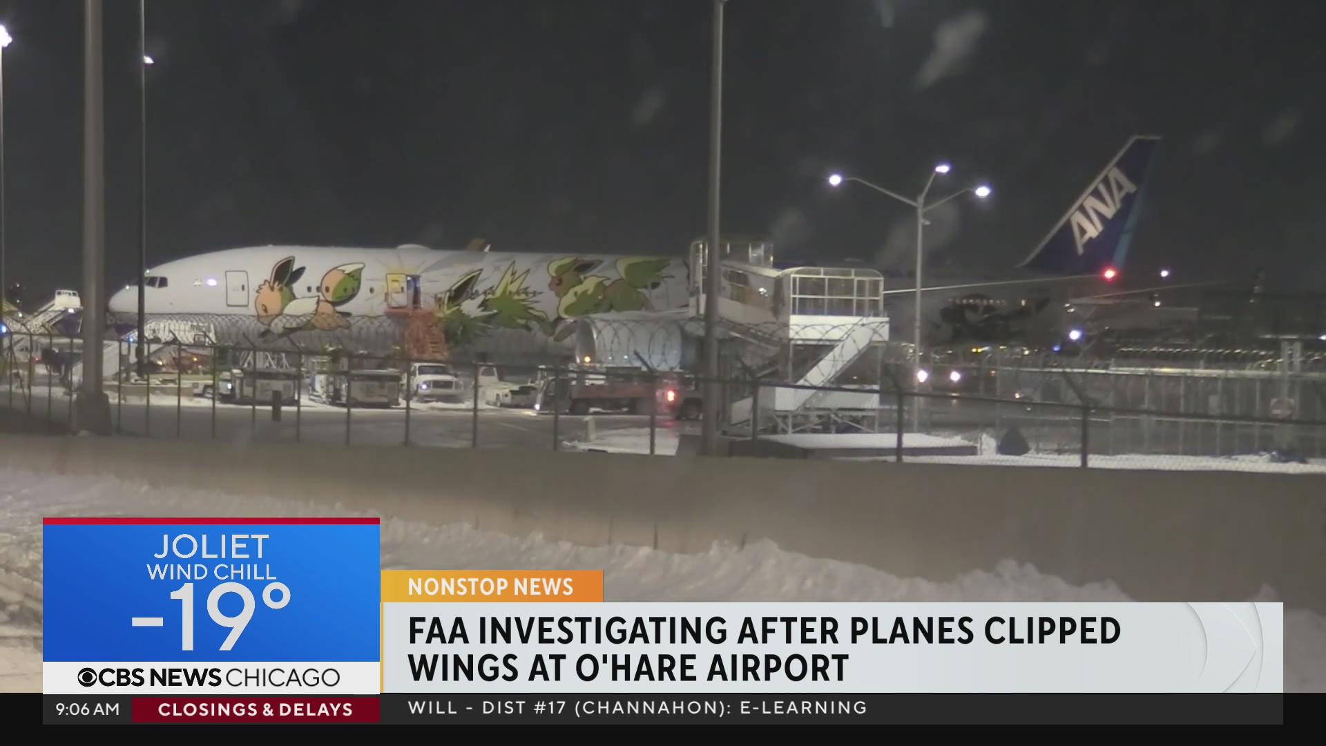 Planes clip wings at O'Hare International Airport - CBS Chicago