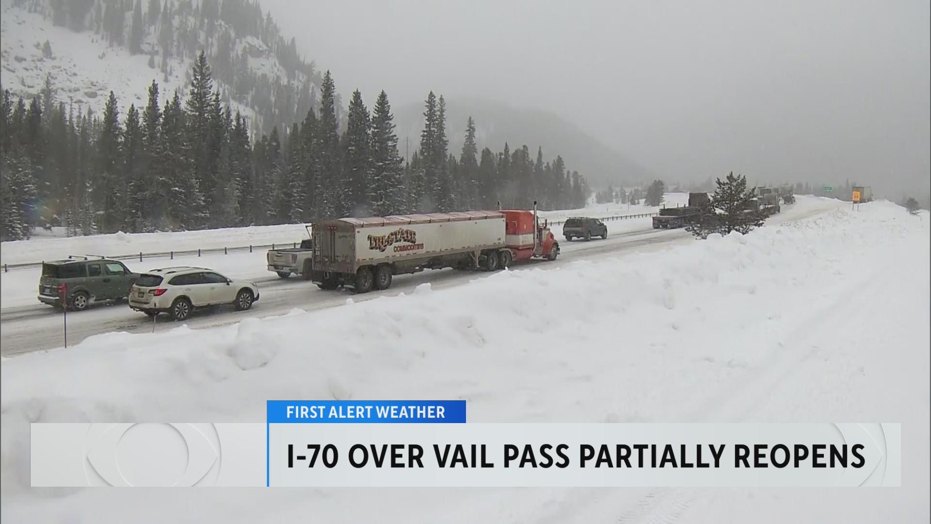 I-70 Vail Pass back open after closing due to safety concerns in ...