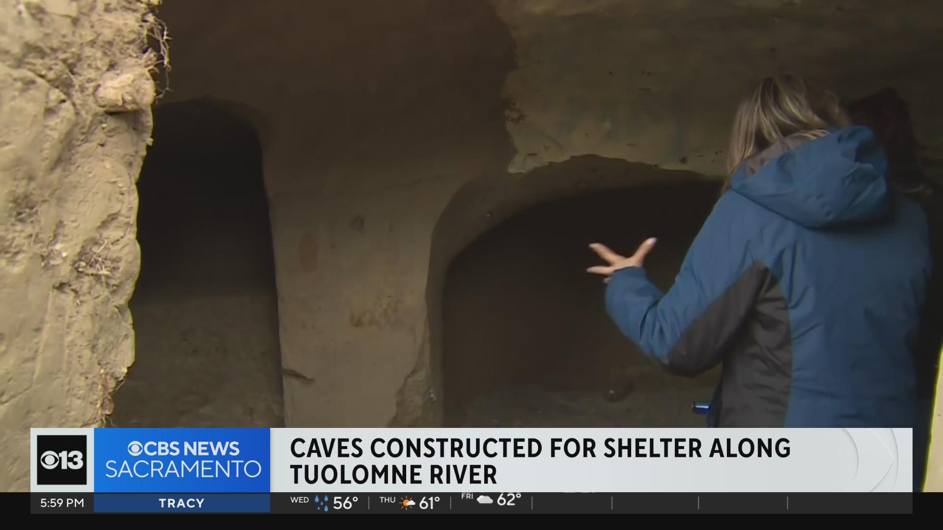 Hidden homeless caves found dug into Tuolumne River bank in Modesto ...
