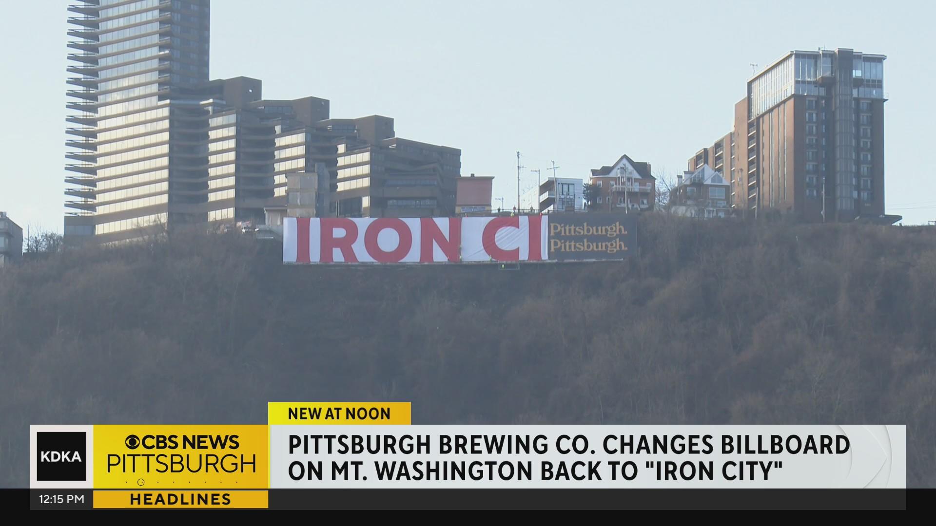Pittsburgh Brewing Company brings back Iron City Beer billboard atop Mt ...
