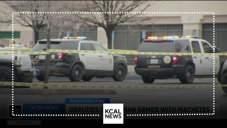 Deputies kill man dual-wielding machetes in grocery store - CBS Los Angeles