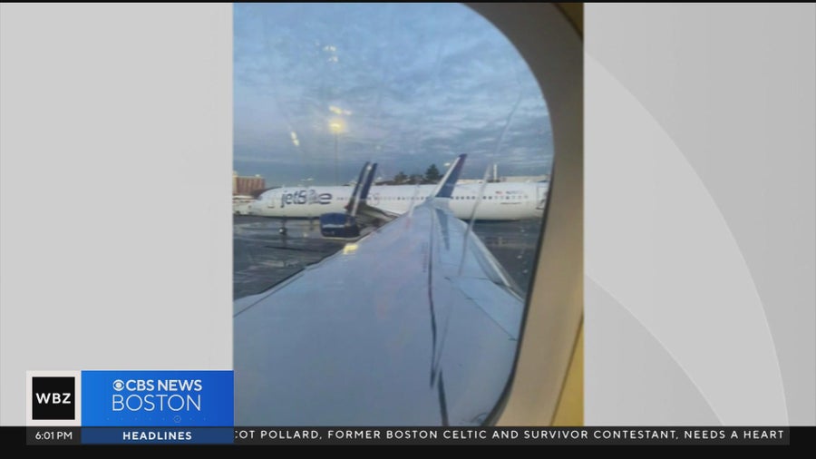 JetBlue planes hit each other on ground at Boston's Logan Airport - CBS ...