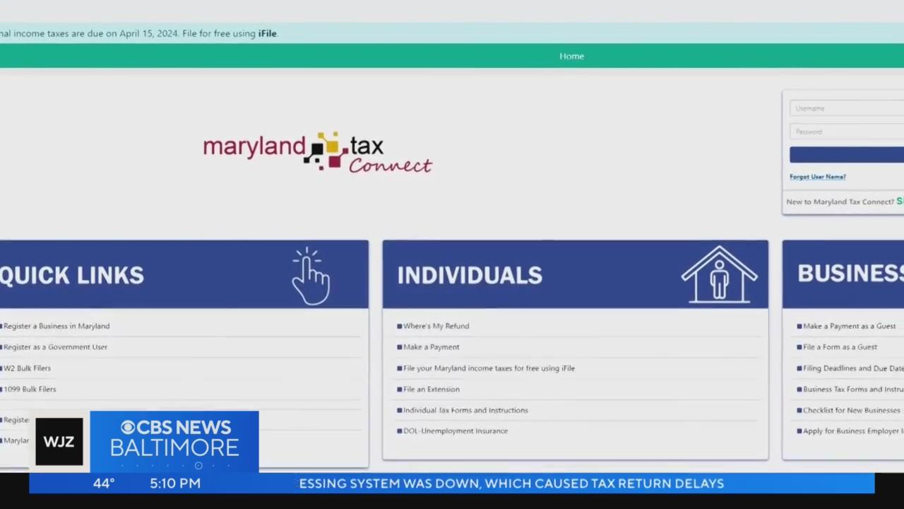 Maryland comptroller says tax processing system was down, which caused ...