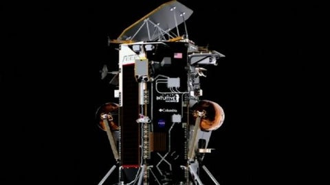 Tipped-over Odysseus moon lander, spotted by lunar orbiter, sends back pictures - CBS News