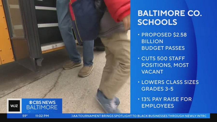 Baltimore County passes $2.5 billion budget with job cuts, class size changes - CBS Baltimore