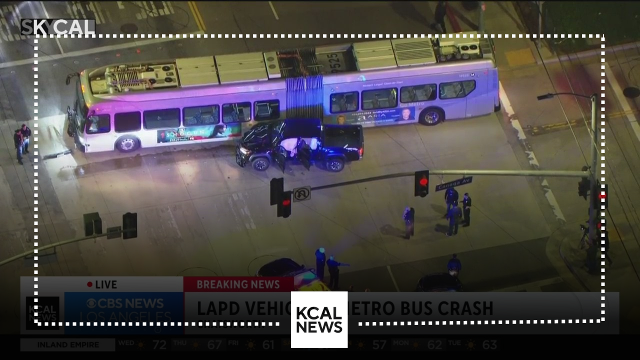 Investigation underway after LAPD vehicle slams into Metro bus in ...