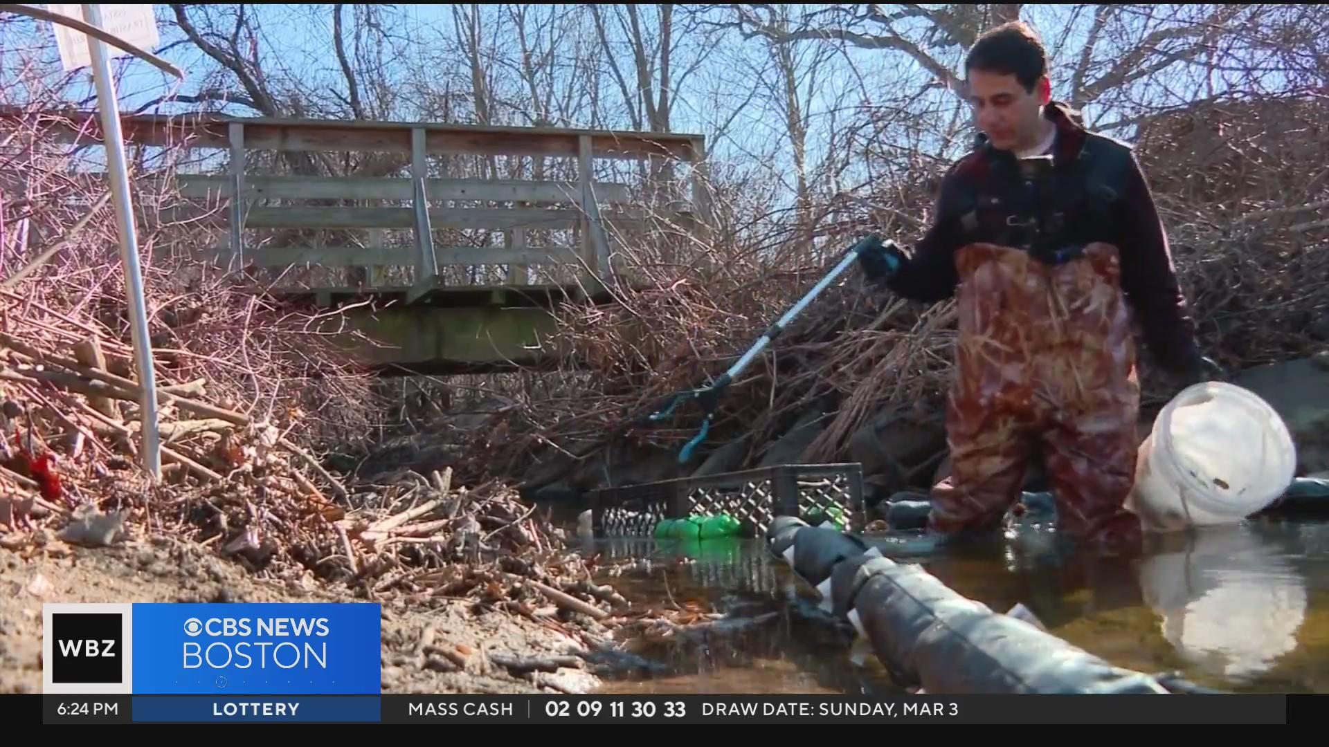 Massachusetts photographer's "crap trap" collects trash at Woburn pond ...