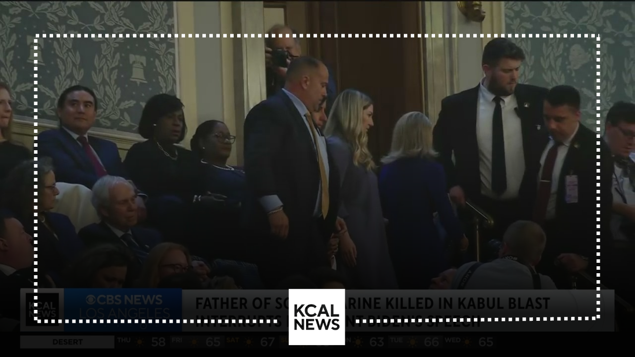 Father of slain Southern California Marine escorted out of State of the ...