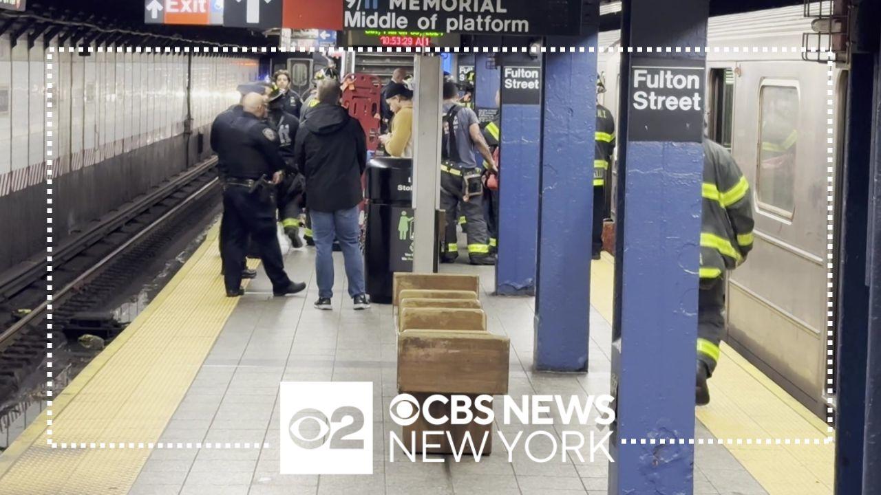 Woman struck by train after boyfriend pushed her onto subway tracks, NYPD says - CBS New York