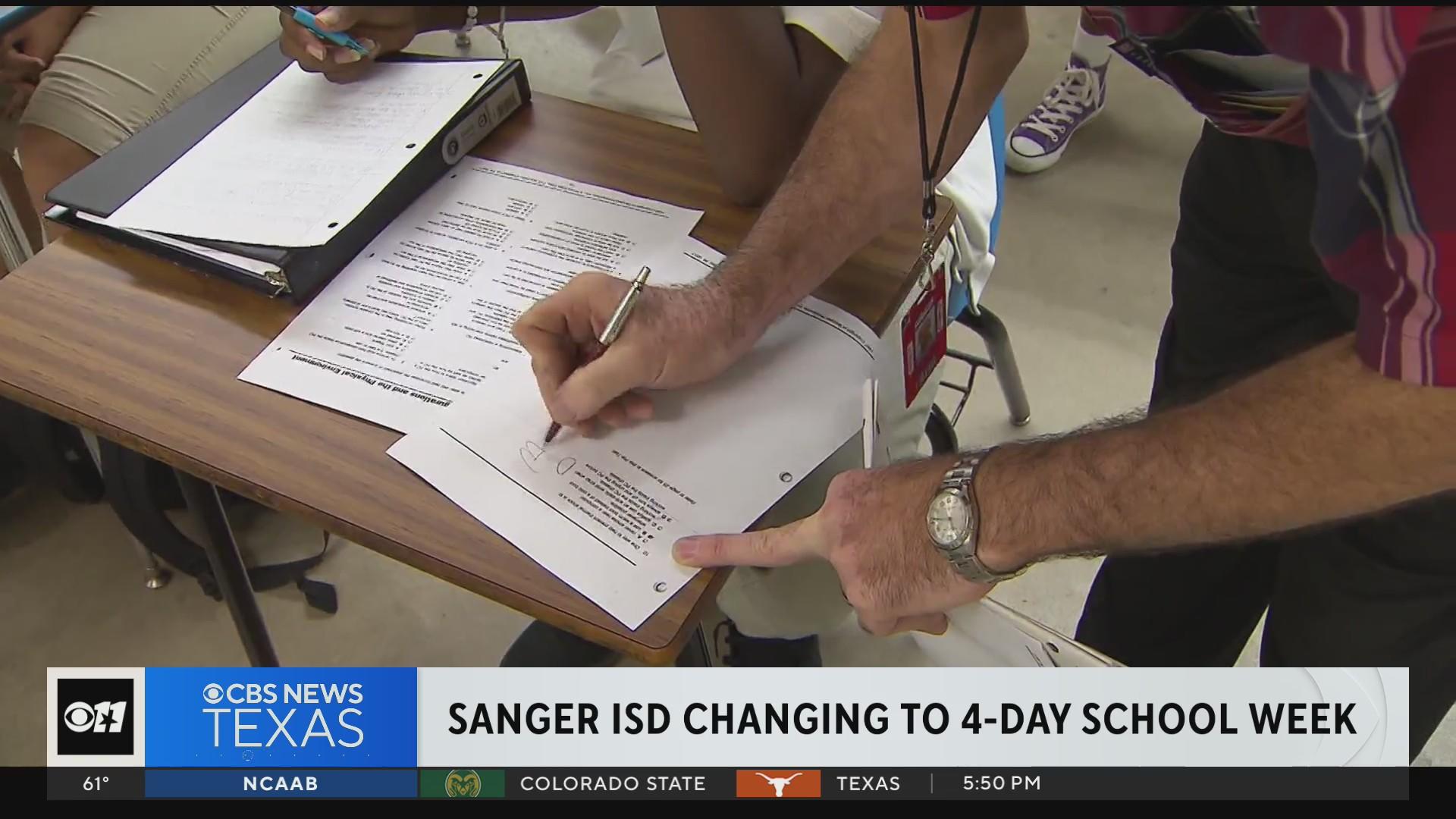 Sanger ISD approves 4-day school week to attract, retain teachers - CBS ...