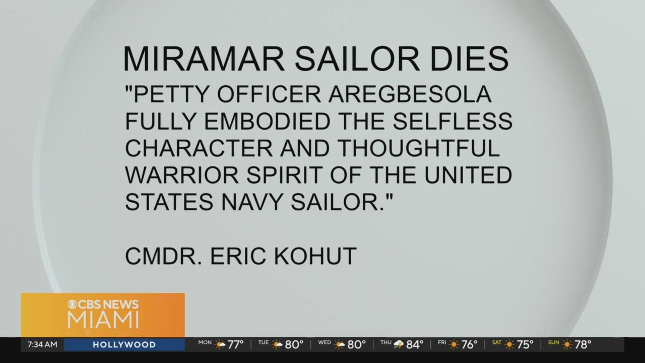 US Navy sailor from Miramar died during Red Sea deployment - CBS Miami