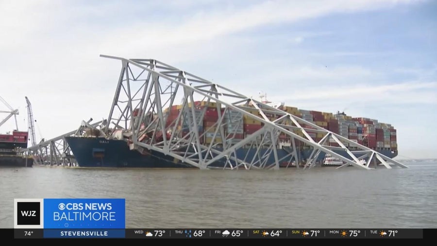 New close-up view of Key Bridge collapse site shows challenges for ...