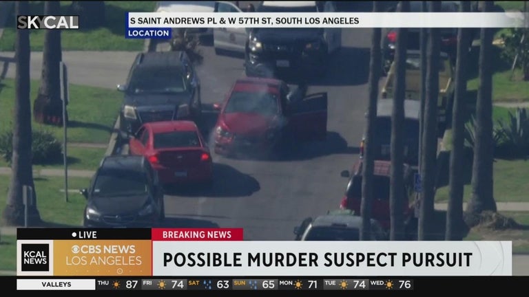Possible murder suspect taken into custody after dangerous South LA pursuit - CBS Los Angeles