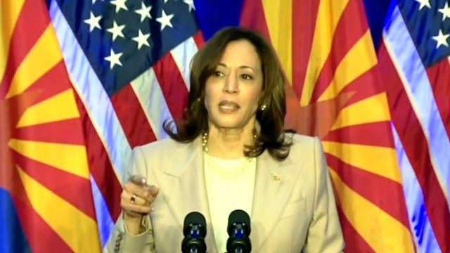 Kamala Harris blames Trump for abortion bans during Arizona visit - CBS ...