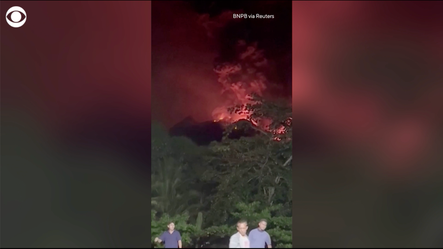 Dramatic video shows Indonesia's Mount Ruang volcano erupting as ...