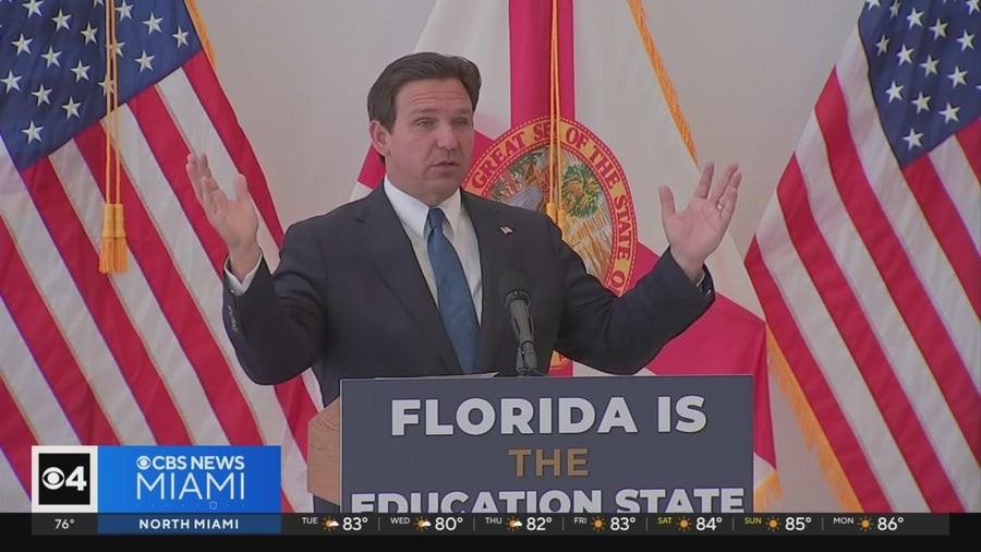 Gov. DeSantis signs book review, charter school changes - CBS Miami