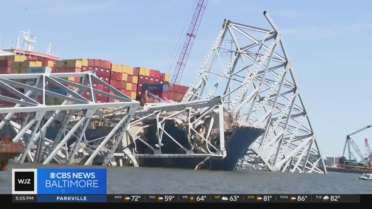 WJZ gets up-close view of progress made by Key Bridge collapse salvage ...