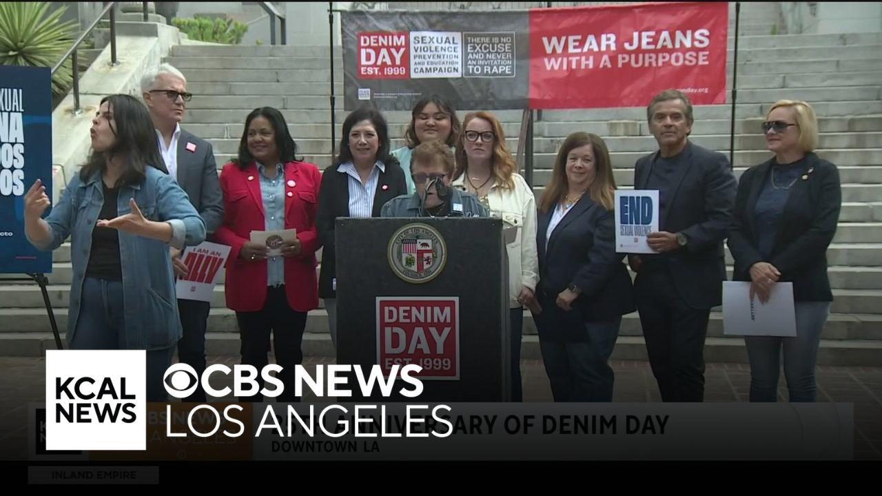 Denim Day founder joins LA rally to celebrate 25 years of victim ...