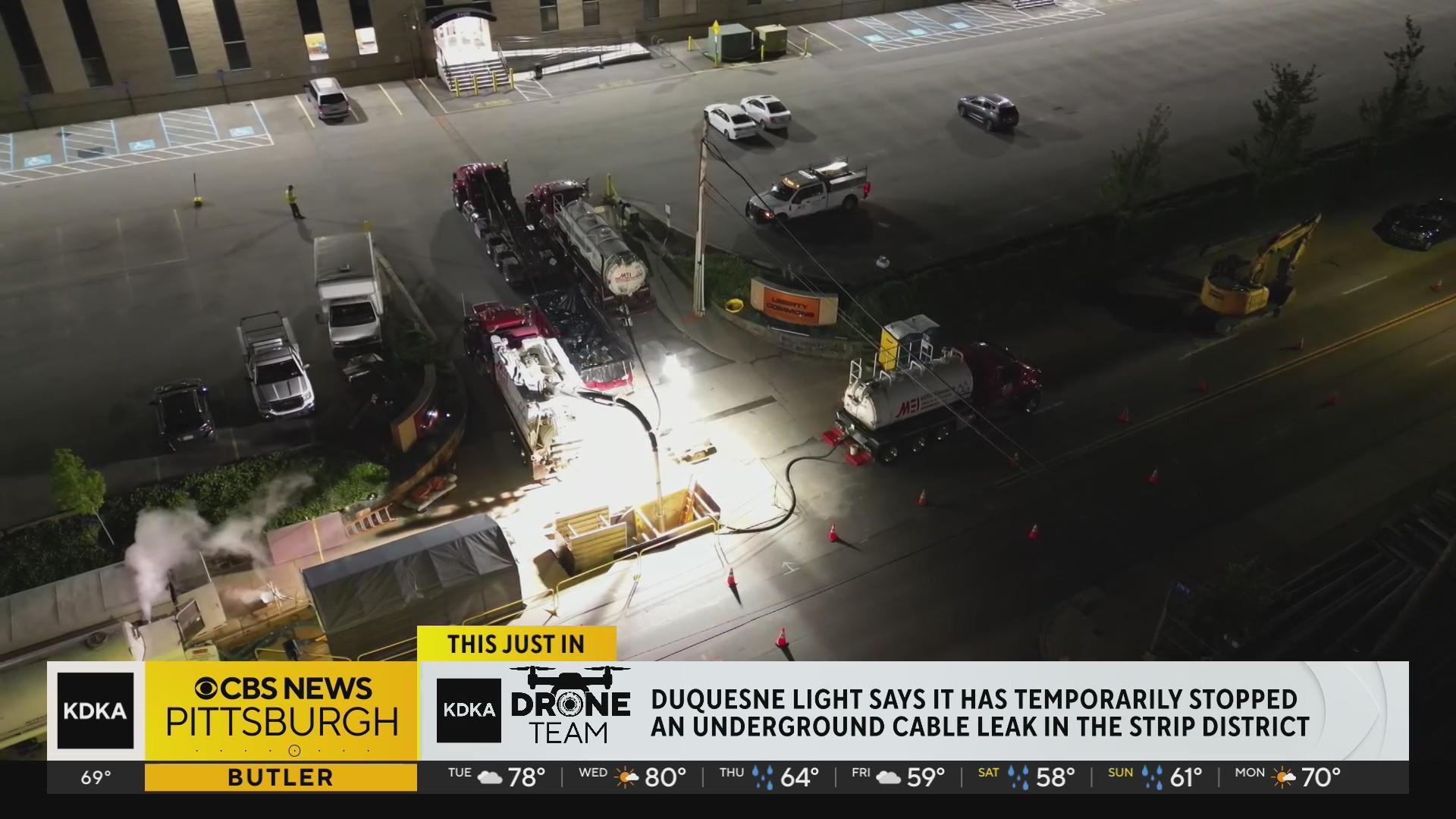 Duquesne Light says they have temporarily stopped an underground cable ...