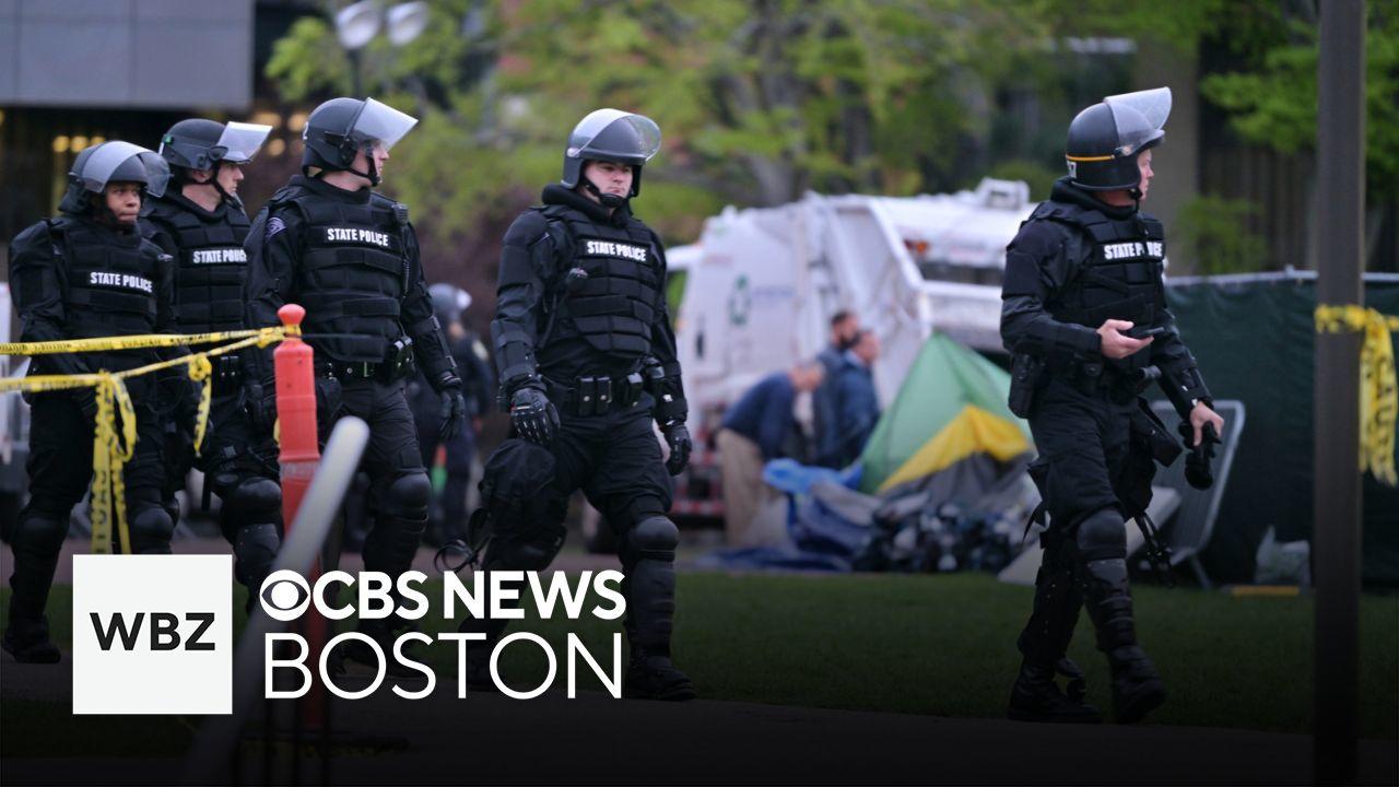 Police in riot gear remove tents from MIT protesters' encampment - CBS ...