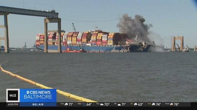 Massive Key Bridge span demolished from bow of Dali container ship ...