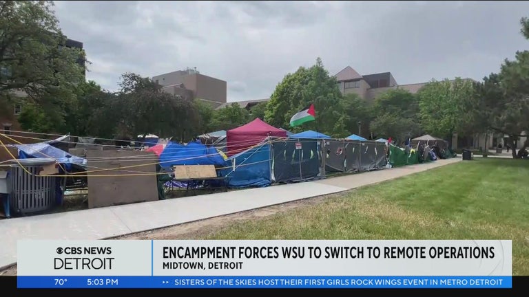Wayne State moves to remote operations as pro-Palestinian demonstrators ...