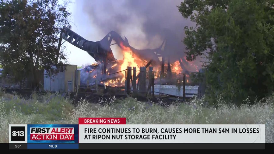 Fire causes $4 million in damage to Ripon bulk nut storage facility - CBS Sacramento