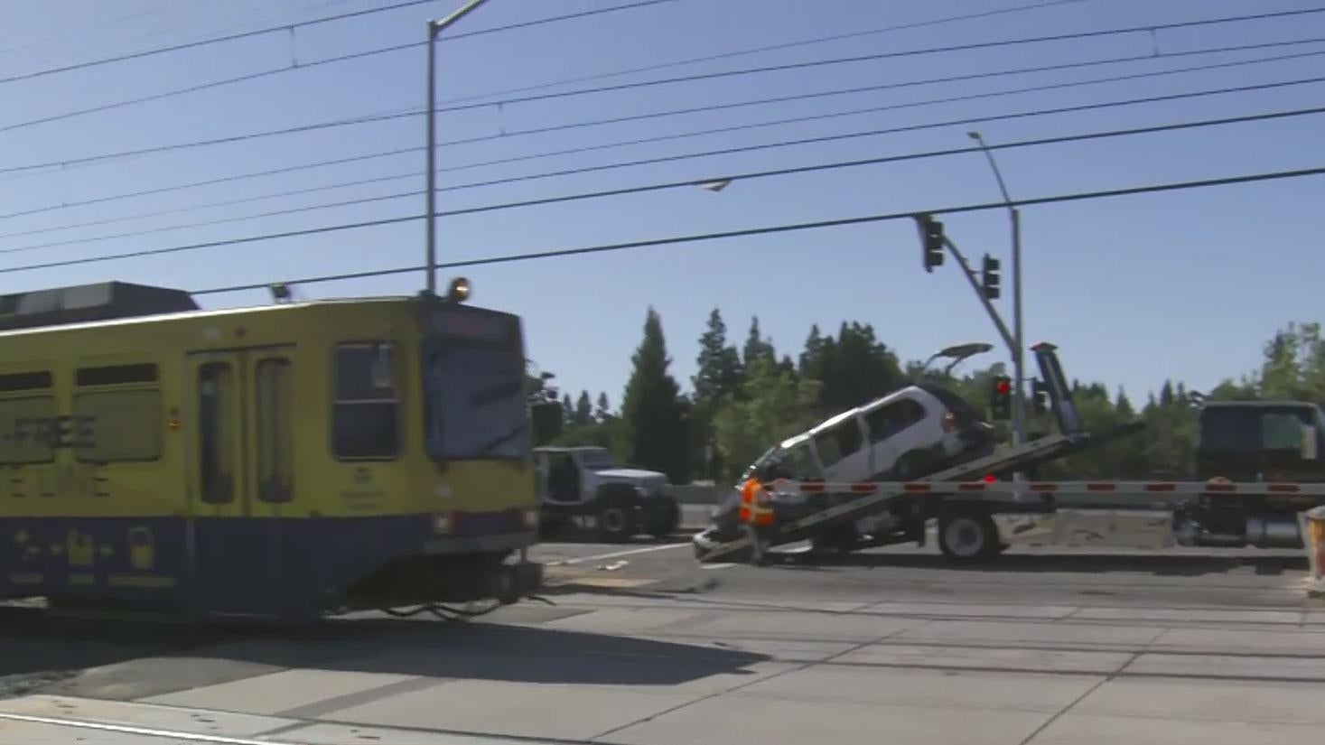 1 sent to hospital after van, light rail collision in Sacramento County ...