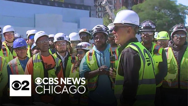 Former President Obama visits construction site of his presidential ...