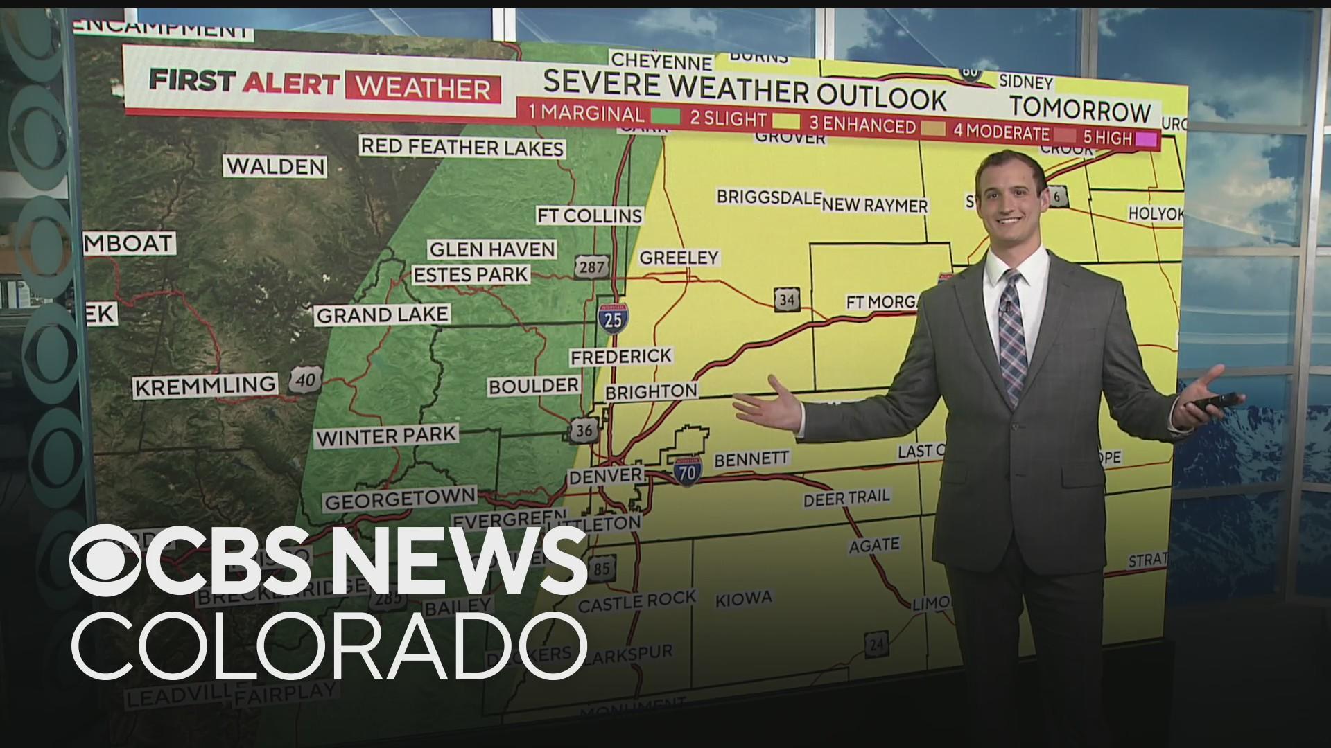 Severe storms, hail and damaging winds possible across Colorado - CBS ...