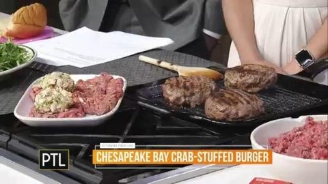 Chesapeake Bay Crab-Stuffed Burger recipe | PTL Cooking Corner - CBS ...