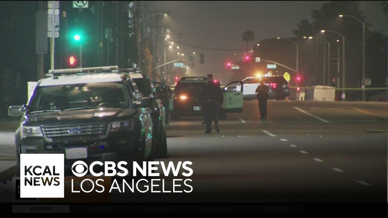 LAPD officer grazed by bullet in shooting during traffic stop - CBS Los ...