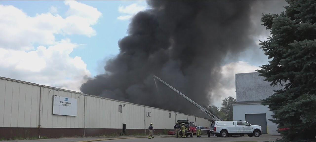 Large warehouse fire in St. Clair County contained, EPA monitoring air ...