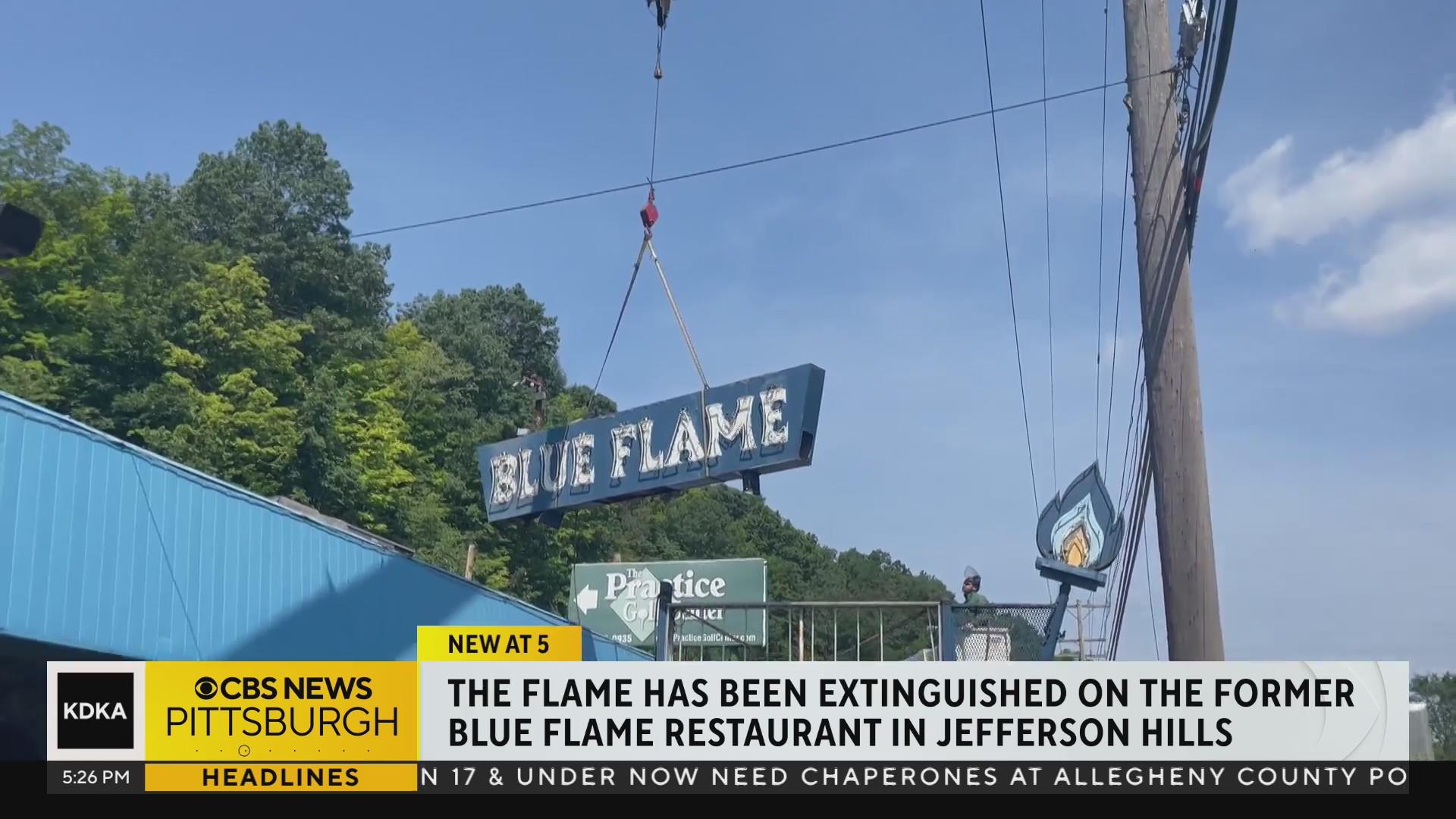 Months after its closure, crews take down iconic Blue Flame Restaurant ...