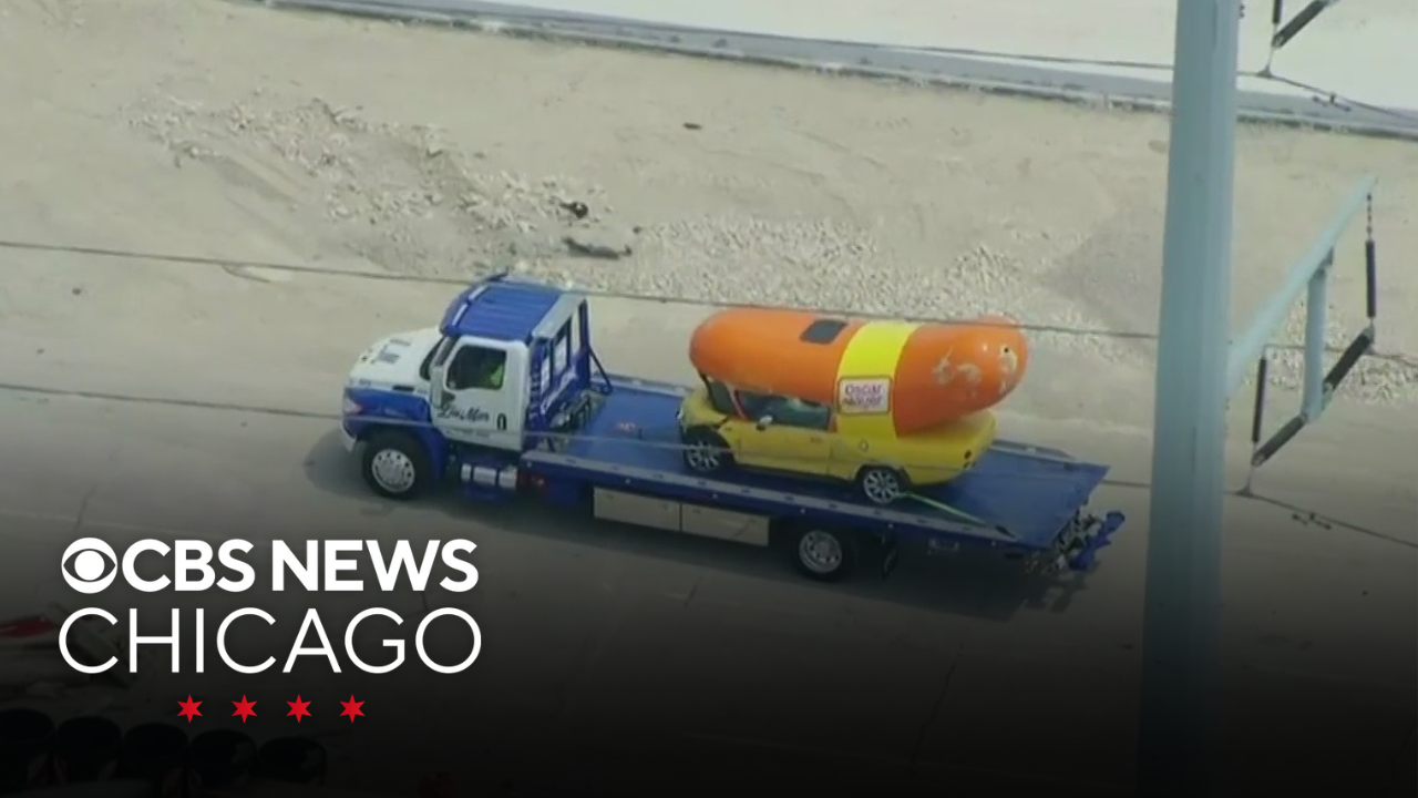 Oscar Mayer Wienermobile rolls on its side in crash on Chicago-area ...