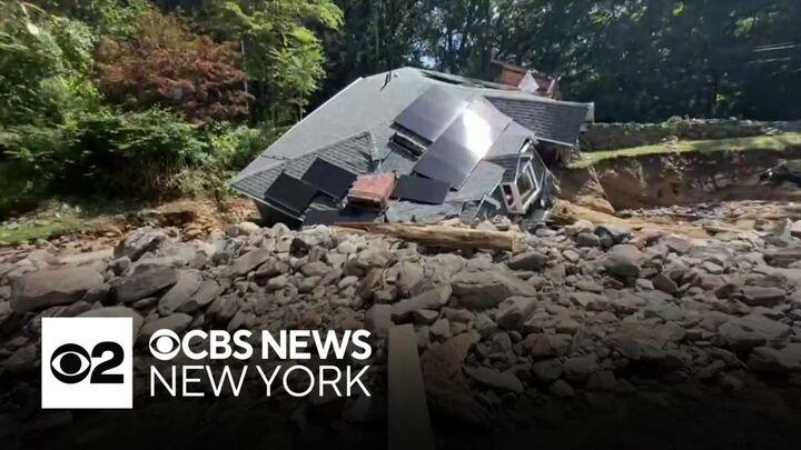Shocking video shows Connecticut house collapse into floodwaters during ...