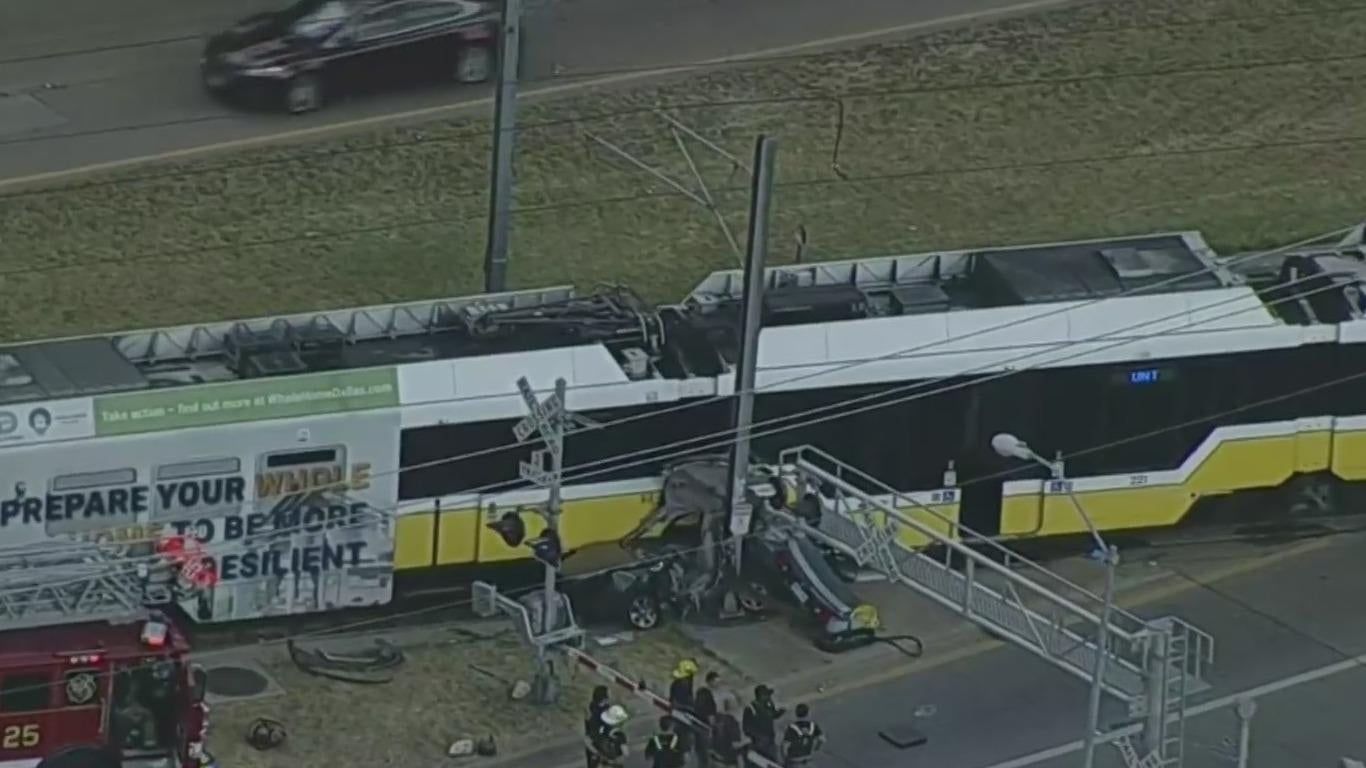 DART train collides with car near Ledbetter Station; driver ...