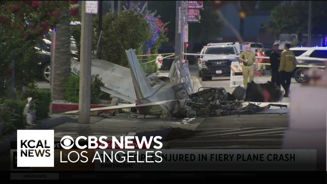 Fiery small plane crash in Hawthorne leaves 2 people in critical ...