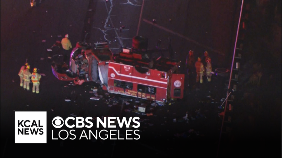 Firefighters hospitalized after fire truck crash on Southern California ...