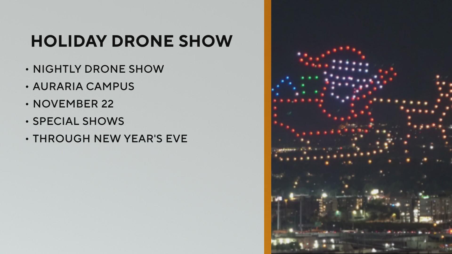 A drone show will happen every night in downtown Denver this holiday ...