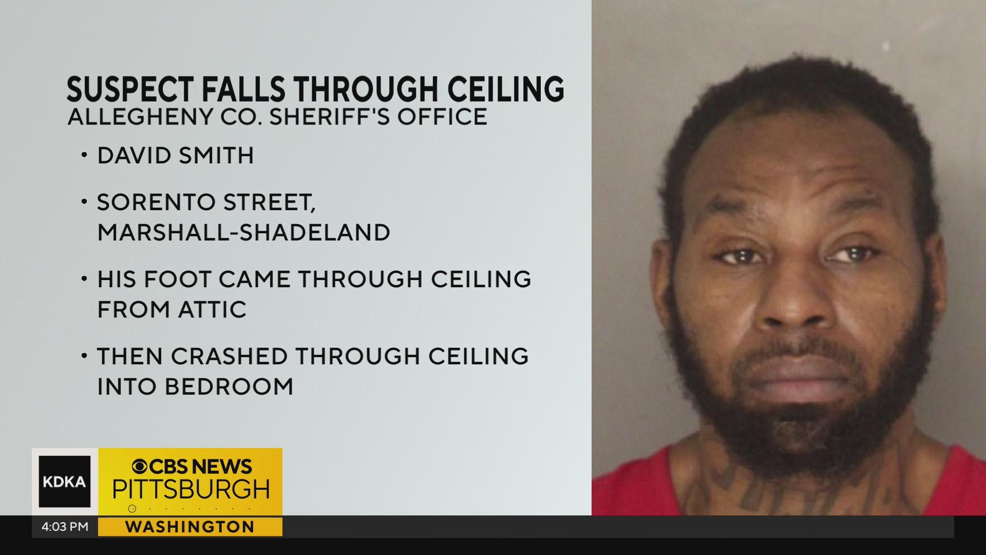 Man wanted on multiple warrants arrested after falling through ceiling ...