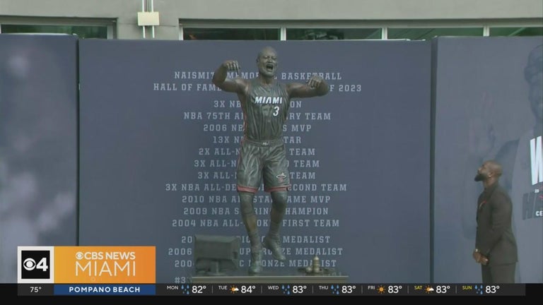 Miami Heat pay tribute to Dwyane Wade with statue outside team's arena ...