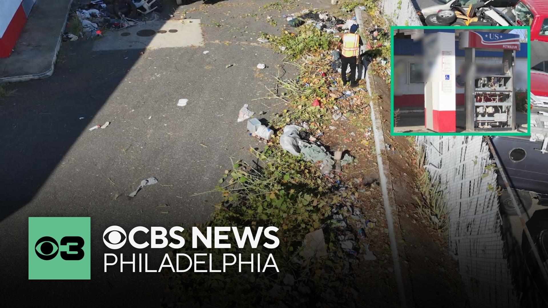 Crews clean up disused gas station in New Jersey while holding its ...