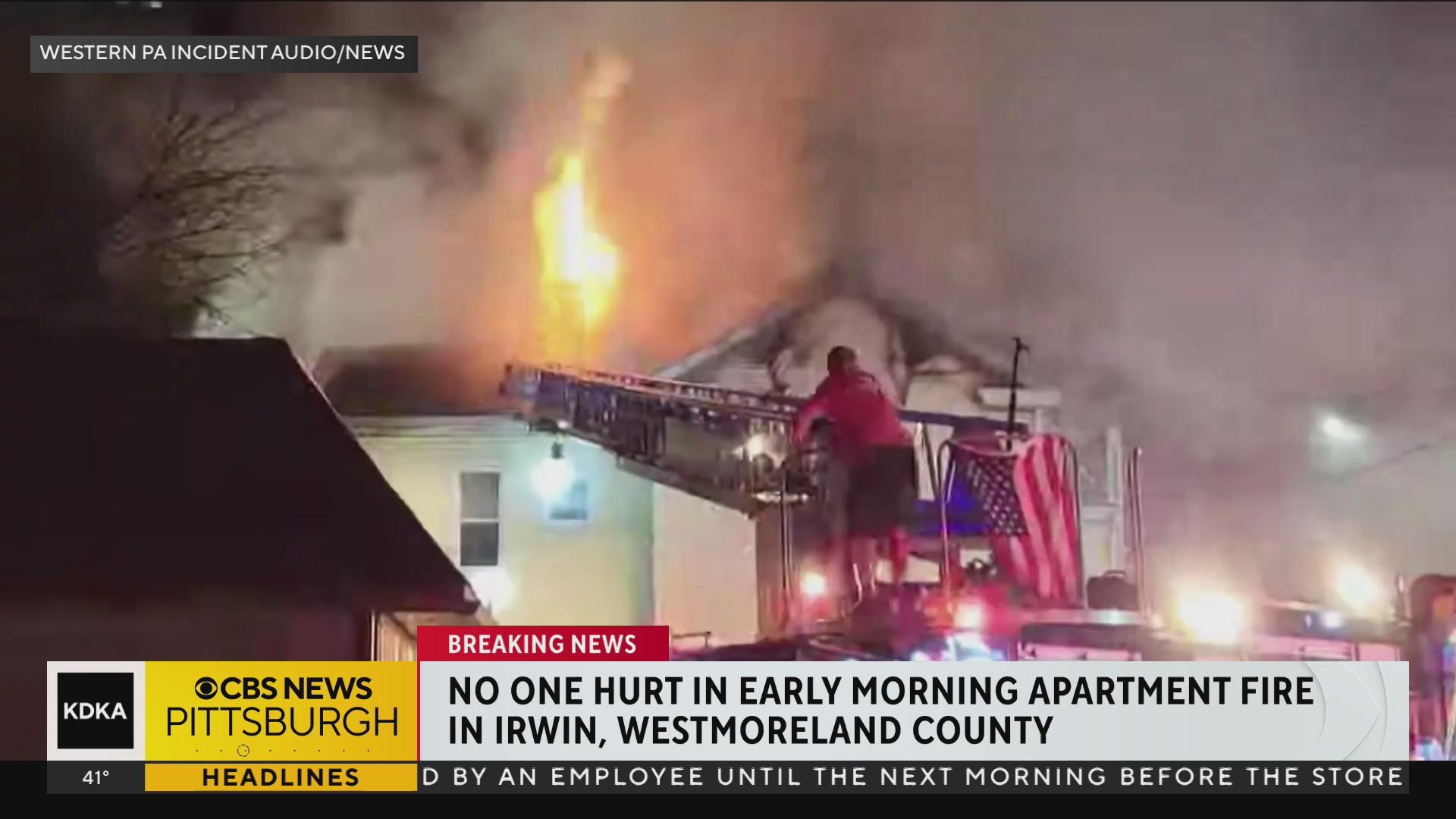 Firefighters rush to scene as flames pour from Westmoreland County apartment building roof ...