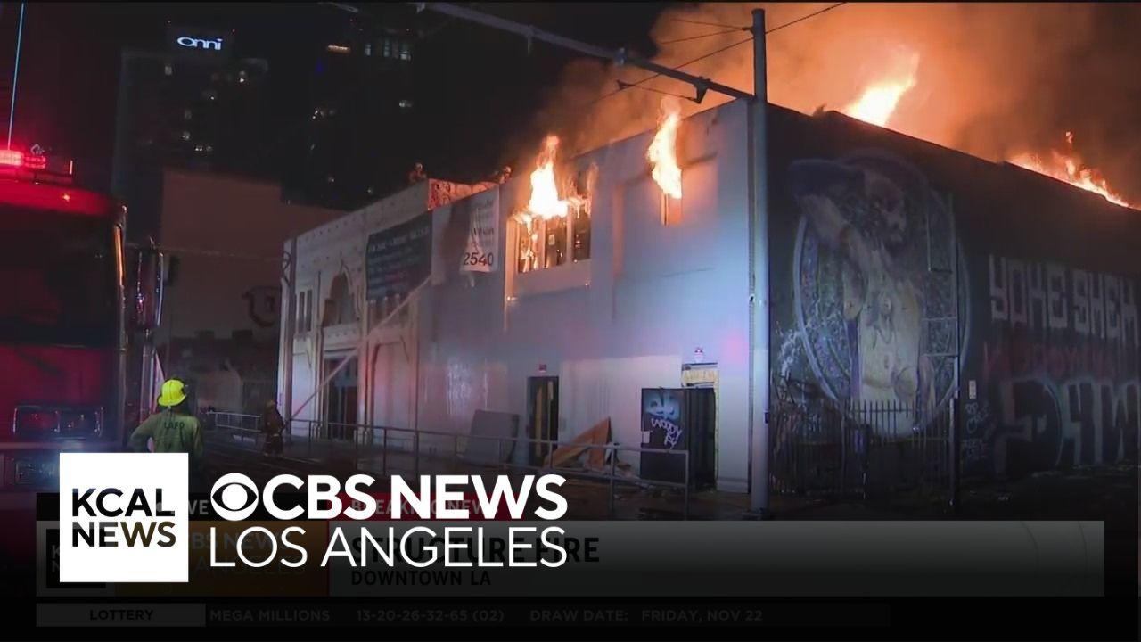 Large downtown Los Angeles building fire disrupts Metro rail service ...