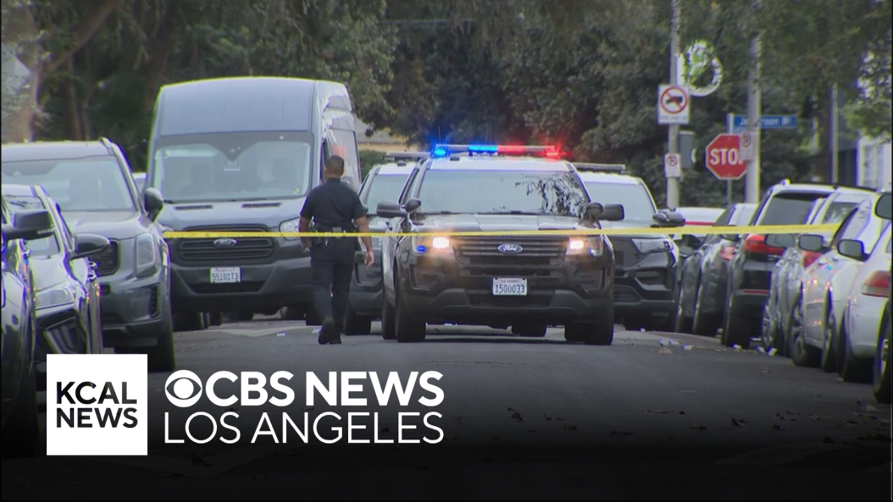 LAPD pursuit of domestic violence suspect ends in shootout - CBS Los ...