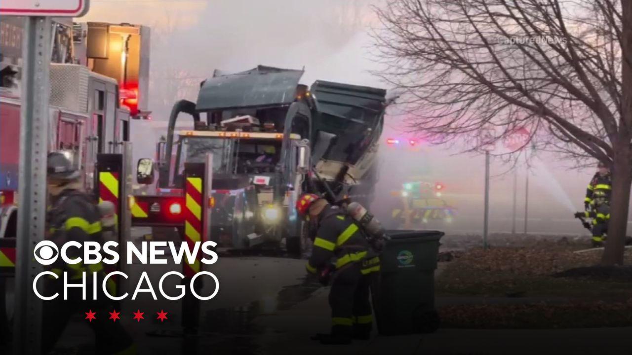 Garbage truck explodes, catches fire in Arlington Heights, Illinois; 2 ...