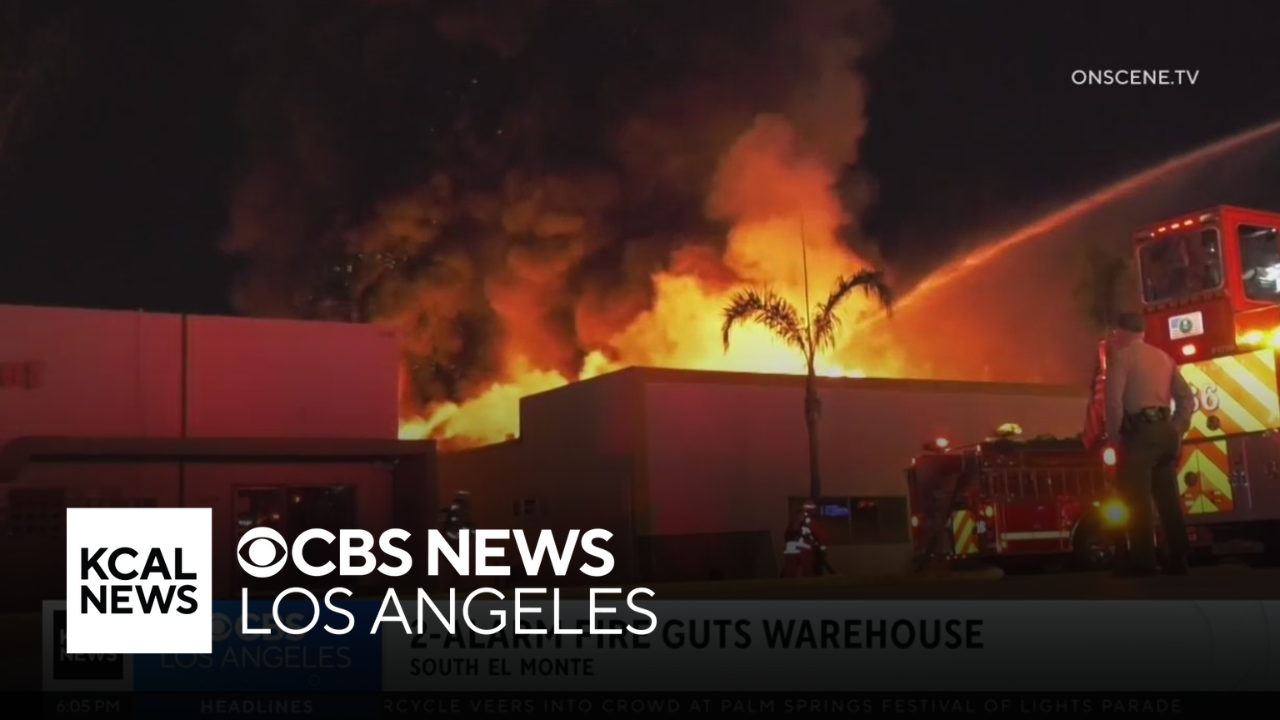 Amazon warehouse in South El Monte destroyed by massive fire - CBS Los ...