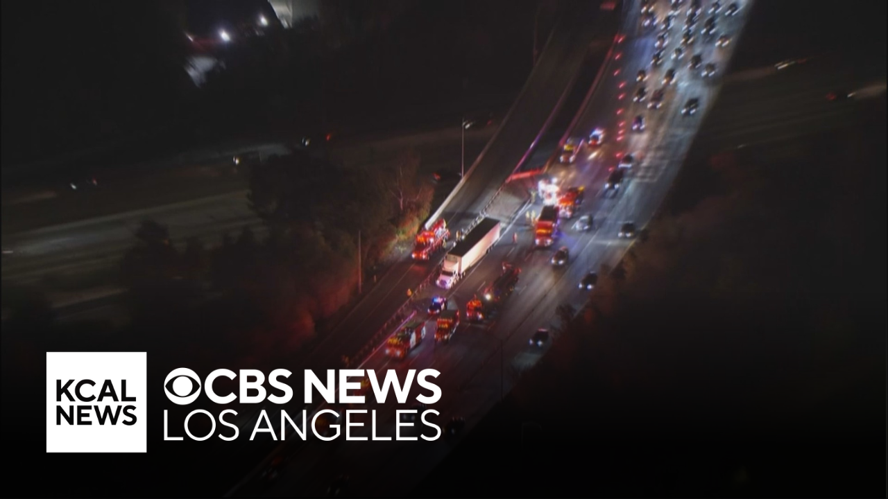 101 Freeway partially closed after big rig collides with sedan near ...